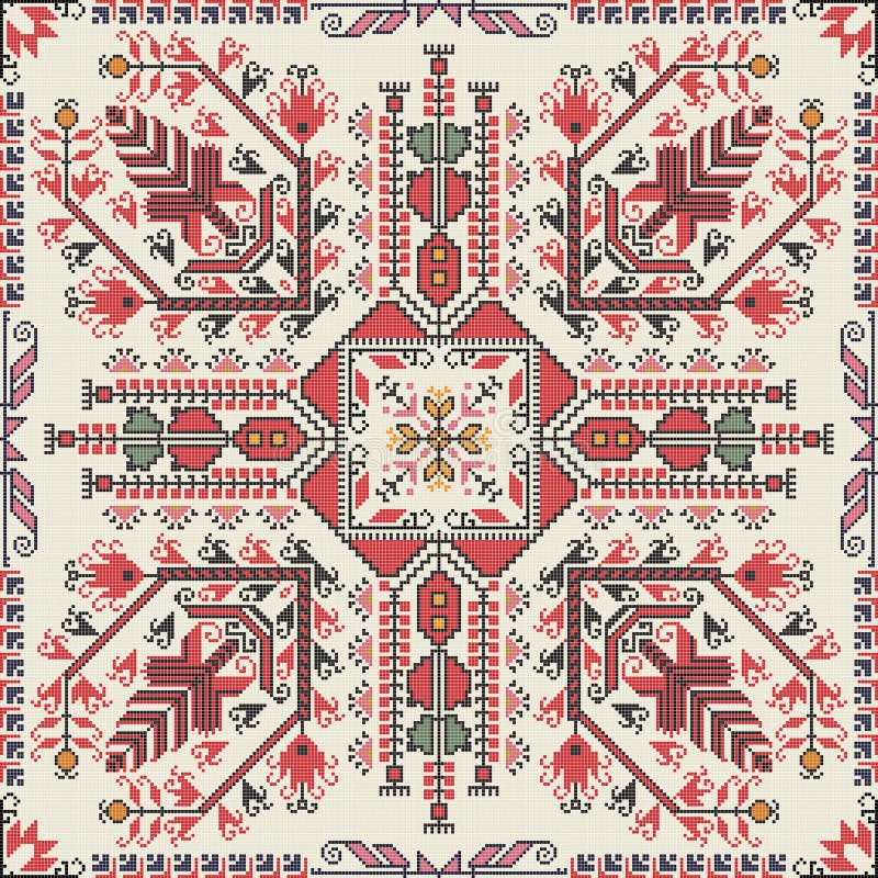 Bulgarian Embroidery Pattern 124 Stock Vector - Illustration of craft ...