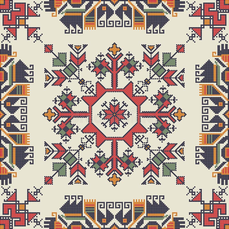 Bulgarian Embroidery Pattern 132 Stock Vector - Illustration of ...