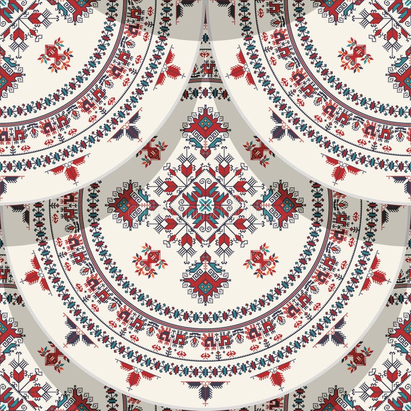Bulgarian Embroidery Seamless Pattern 3 Stock Vector - Illustration of ...