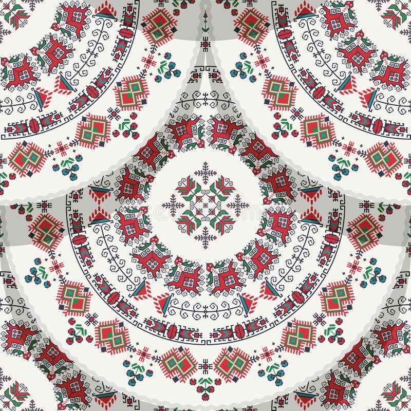 Bulgarian Embroidery Seamless Pattern 4 Stock Vector - Illustration of ...