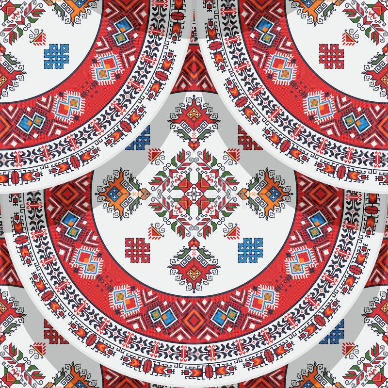Bulgarian Embroidery Seamless Pattern 5 Stock Vector - Illustration of ...