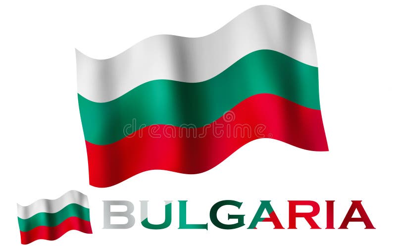 Bulgarian Flag Illustration with Bulgaria Text and White Space Stock ...