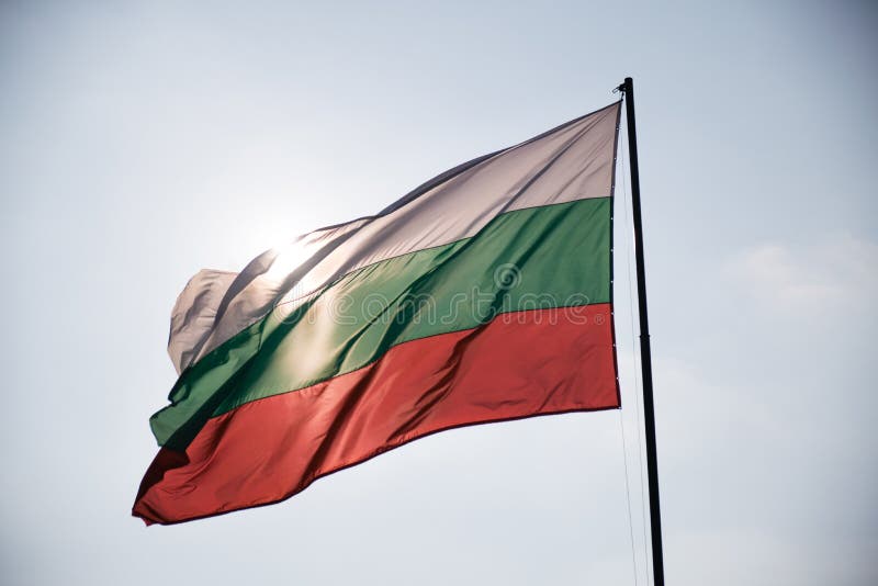 Bulgarian Flag Waving and Wind Blowing it Stock Photo - Image of colour ...