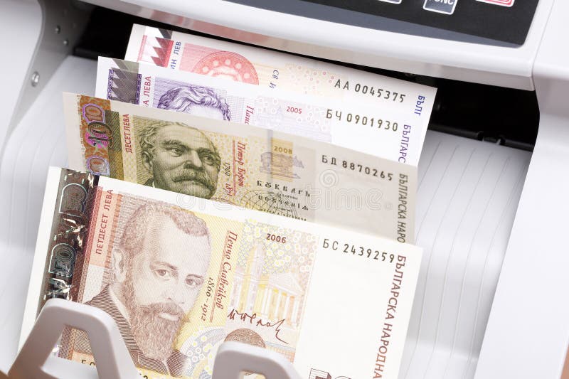 Bulgarian Lev in the Counting Machine Stock Photo - Image of financial ...
