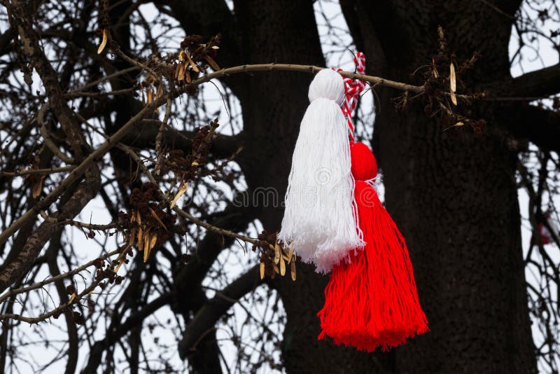 Bulgarian Martenitsa on a Tree Stock Image - Image of culture ...