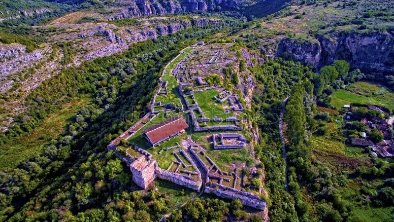 Bulgarian Medieval Fortress Cherven from Above, Bulgaria Stock Image ...