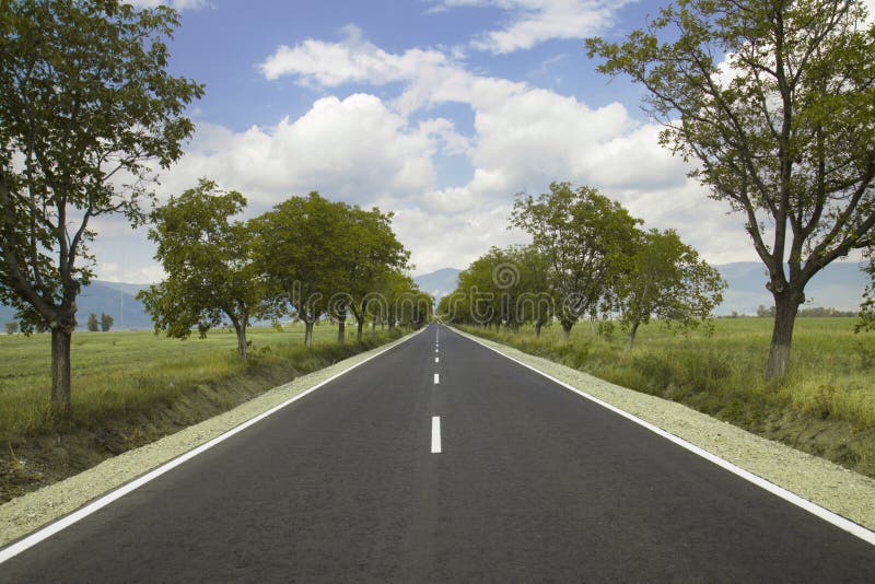 Bulgarian Road with a Beautiful Sky Stock Photo - Image of blue, long ...
