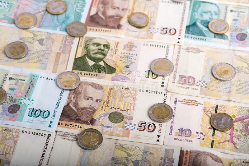 Bulgariska Pengar - Sedlar Och Mynt Fotografering för Bildbyråer - Bild ...