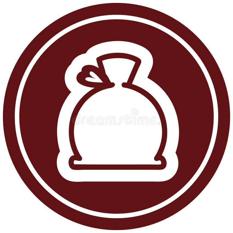 Bulging sack circular icon stock vector. Illustration of circular ...
