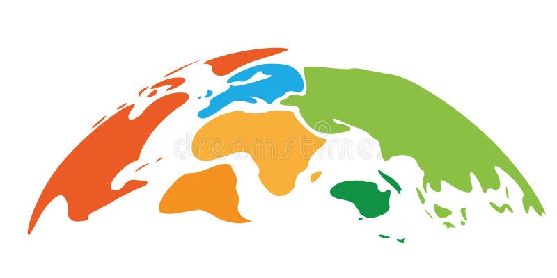Bulging Smooth Contour Map of World Stock Vector - Illustration of land ...