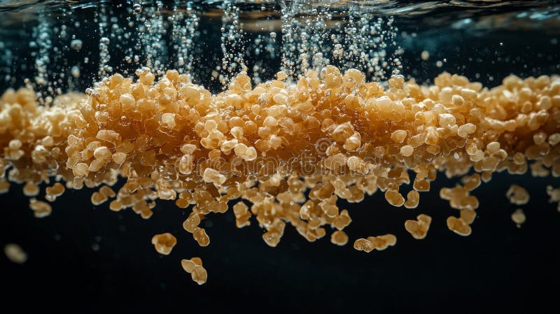Bulgur Granules Float Separately Water Creating Captivating Visual ...