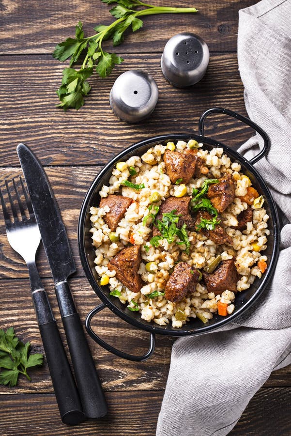 Bulgur with Meat and Vegetables Stock Image - Image of dish, mutton ...