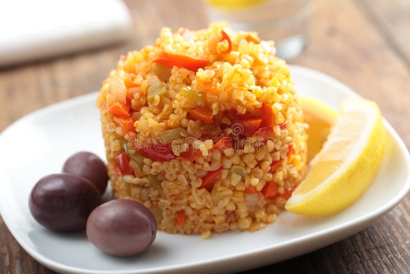 Bulgur Pilaf with Red Lentils Stock Image - Image of turkishcuisine ...