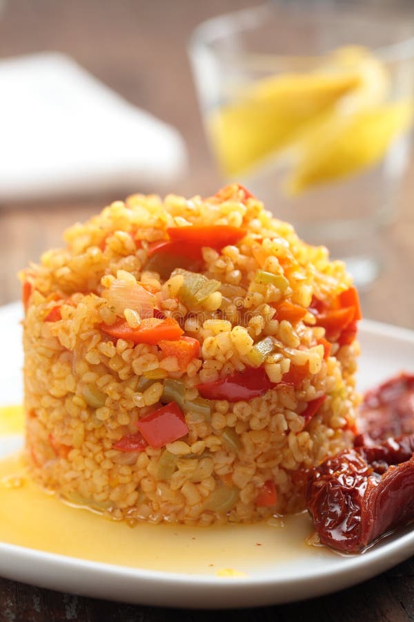 Bulgur Pilaf with Red Lentils Stock Image - Image of turkishcuisine ...