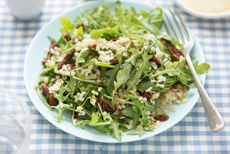 Bulgur, Sun Dried Tomatoes and Rocket Leaves Salad with Vinaigrette ...