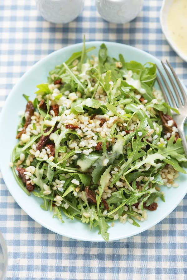 Bulgur, Sun Dried Tomatoes and Rocket Leaves Salad with Vinaigrette ...