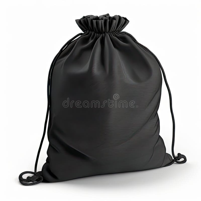 Bulk Black Textile Backpack Mockup Isolated on White Stock Image ...