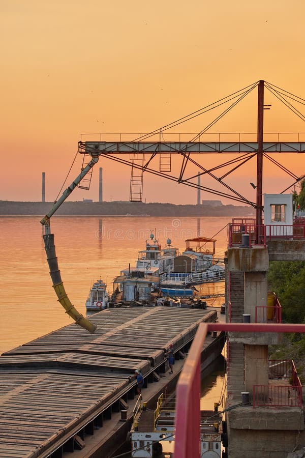 A Bulk Cargo Loaded with Grain in Port Stock Image - Image of grain ...