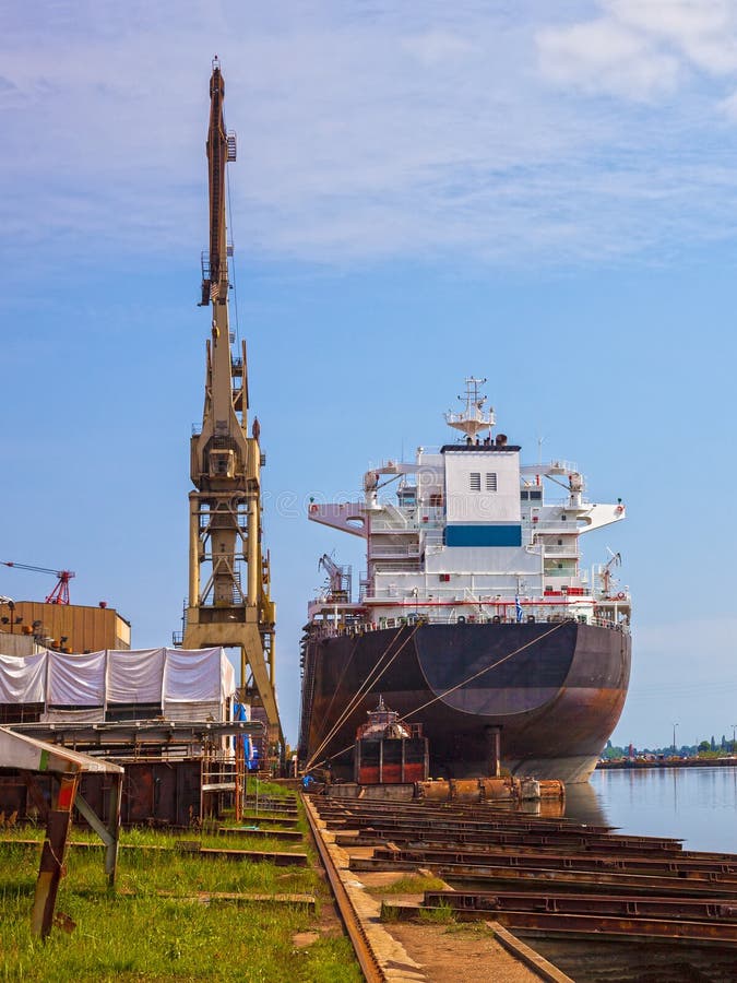 Ship in shipyard stock image. Image of logistics, harbor - 30041877