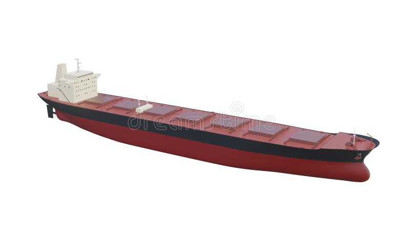 Bulk Carrier Big Cargo Ship Isolated 3d Rendering Stock Illustration ...
