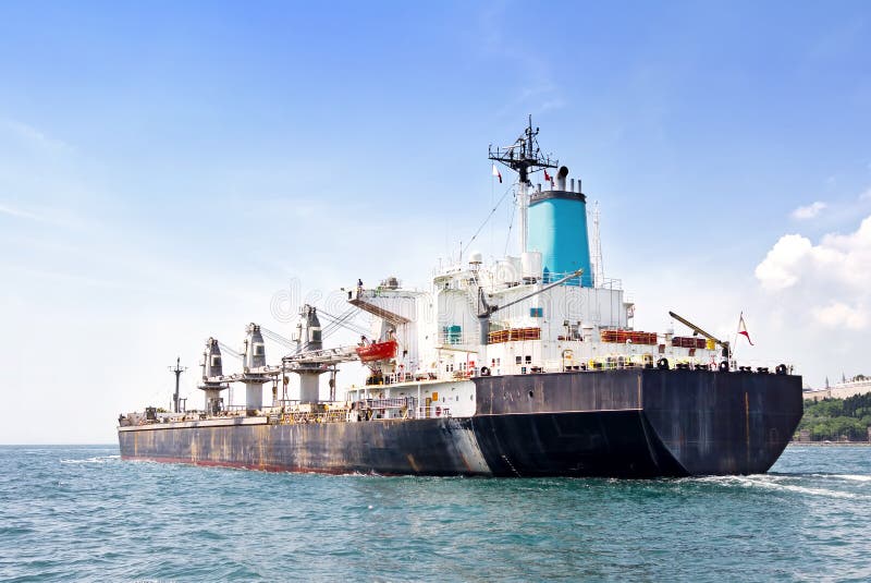 Bulk Carrier Cargo Ship stock photo. Image of crane, industry - 19949588