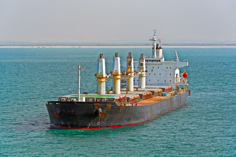 Bulk carrier cargo ship stock image. Image of marine - 129160079