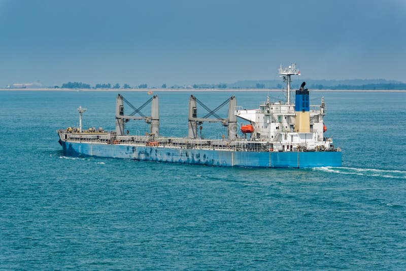 Bulk carrier cargo ship stock image. Image of ocean - 129162757