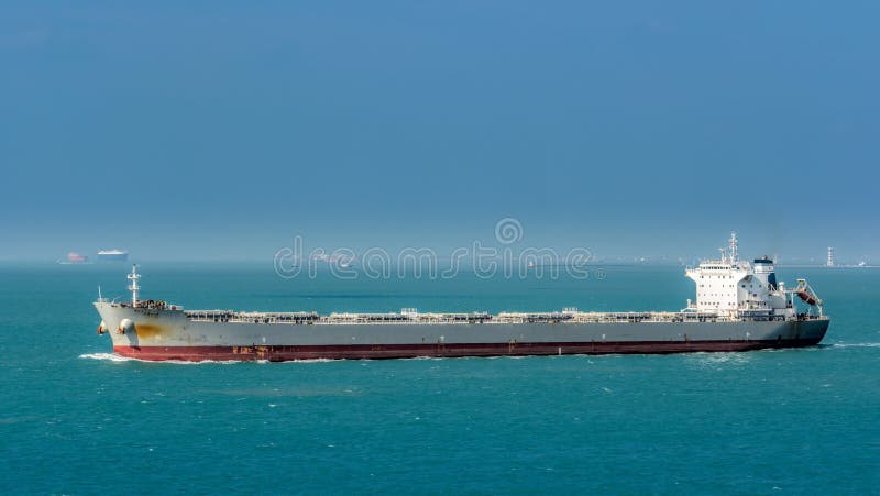 Bulk Carrier Cargo Ship Underway in Sea Stock Image - Image of ...