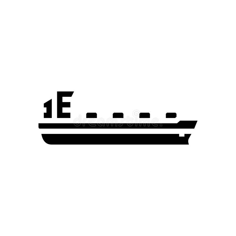 Bulk Carrier Ship Glyph Icon Vector Illustration Stock Illustration ...