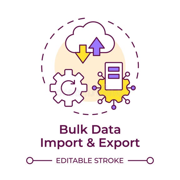 Bulk Data Import and Export Multi Color Concept Icon Stock Illustration ...