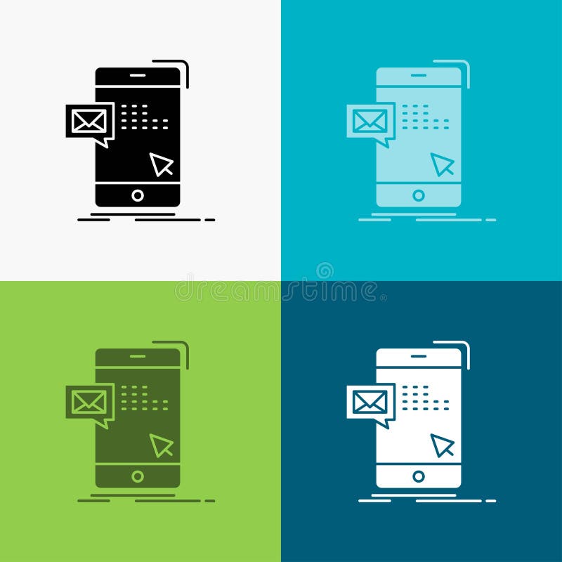Bulk, Dialog, Instant, Mail, Message Icon Over Various Background ...