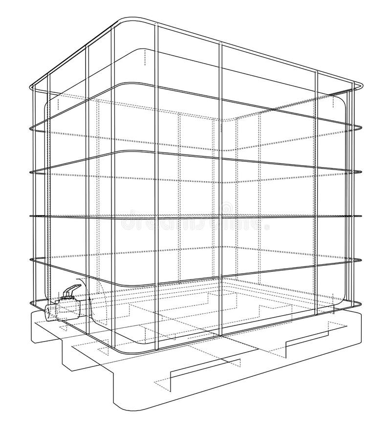 Bulk Fluid Shipping Containers Stock Vector - Illustration of freight ...