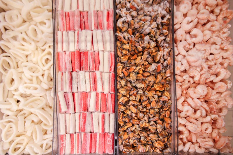 Bulk frozen seafood stock image. Image of bulk, food - 46136881