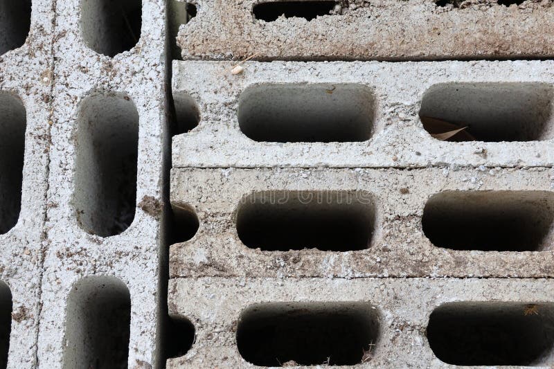 Bulk Gray Cement Blocks for House Construction Stock Photo - Image of ...