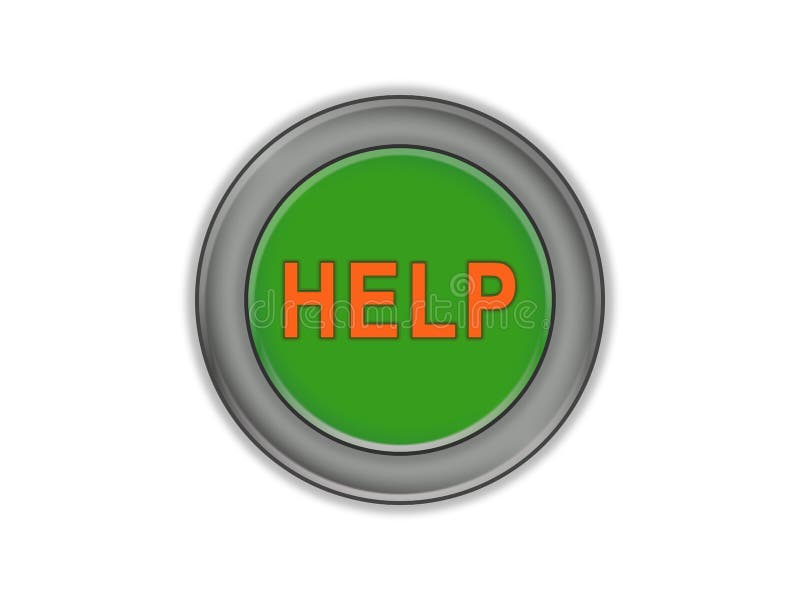 Bulk Green Button that Says HELP, White Background Stock Illustration ...
