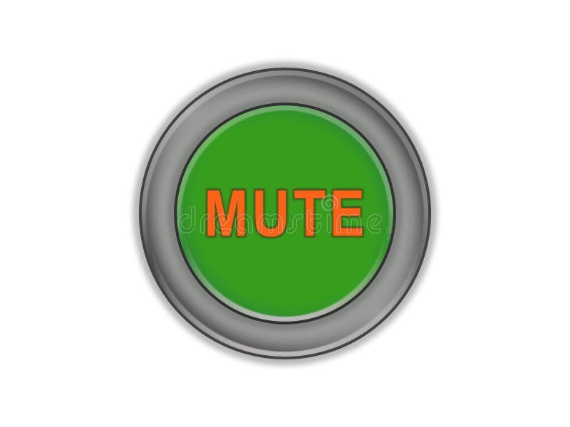 Bulk Green Button that Says MUTE, White Background Stock Illustration ...