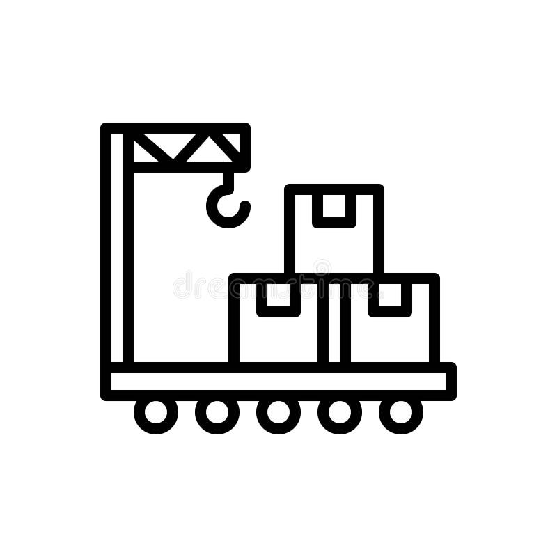 Black Line Icon for Bulk, Shipment and Quantity Stock Vector ...