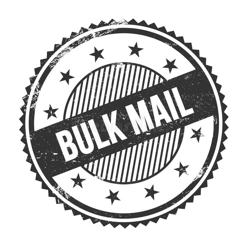 BULK MAIL Text Written on Black Grungy Round Stamp Stock Illustration ...