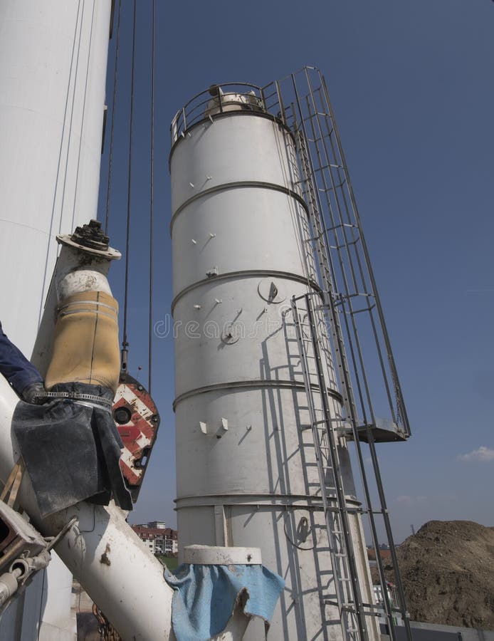 A Bulk Material Silo for Storing Sand Stock Photo - Image of storage ...