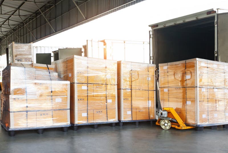 Stacked of Shipment Boxes at Warehouse Storage. Package Box, Packaging ...
