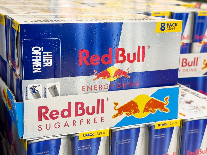 Bulk Red Bull Cans Display in Store: Energy and Sugar-free Options ...