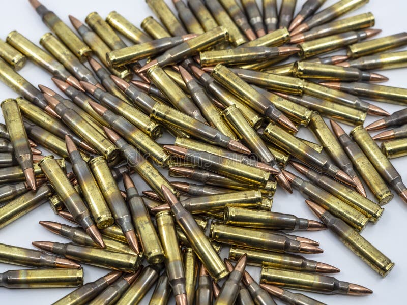 Bulk 556 Reloaded Ammunition for Rifles Stock Image - Image of metal ...