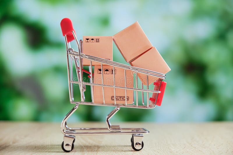 Bulk Shipping and Delivery Concept with Cart from Store Stock Image ...