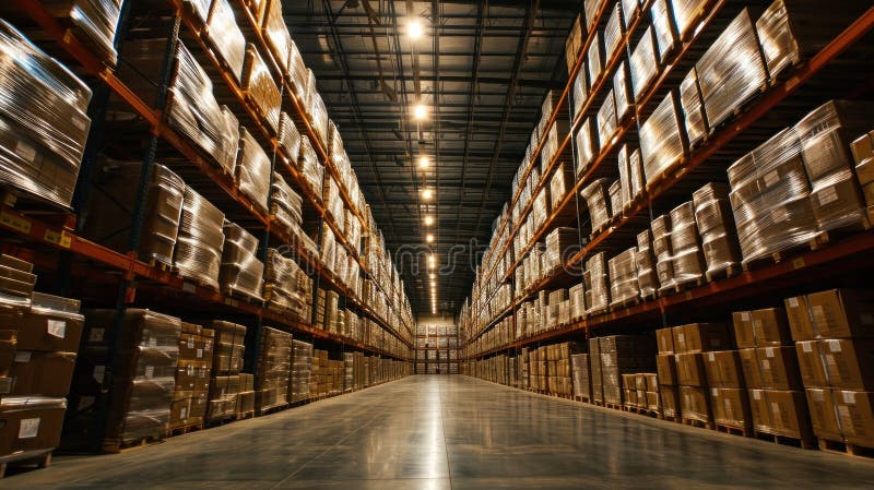 Bulk Storage in a Large Warehouse - AI Generated Stock Illustration ...