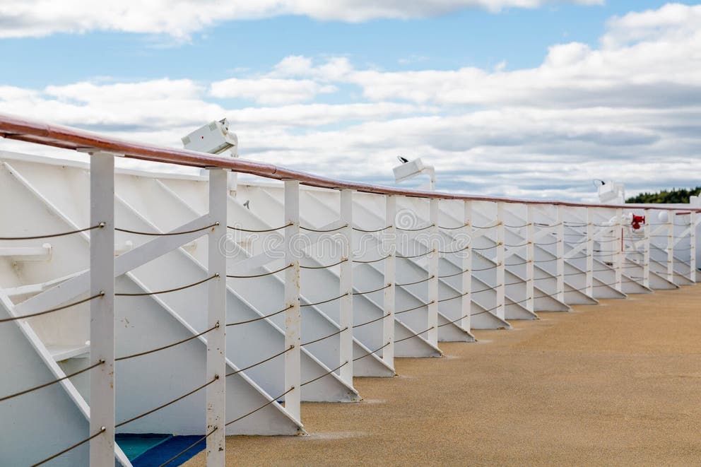 Bulkhead and Railing Around Bow of Ship Stock Photo - Image of ...