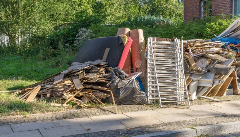 Bulky Garbage Heap at the Roadside Stock Photo - Image of environment ...