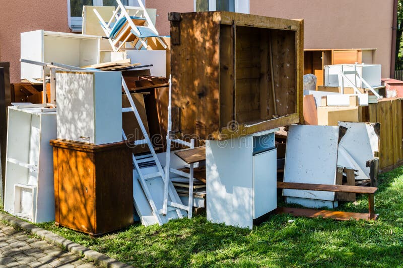 Bulky waste disposal stock image. Image of ailing, metal - 193382835