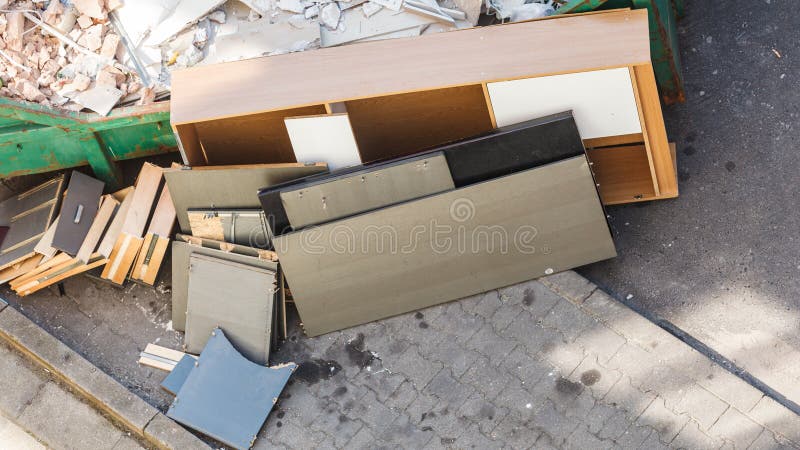 Bulky Waste, Messy Trash in Container Stock Image - Image of reusable ...