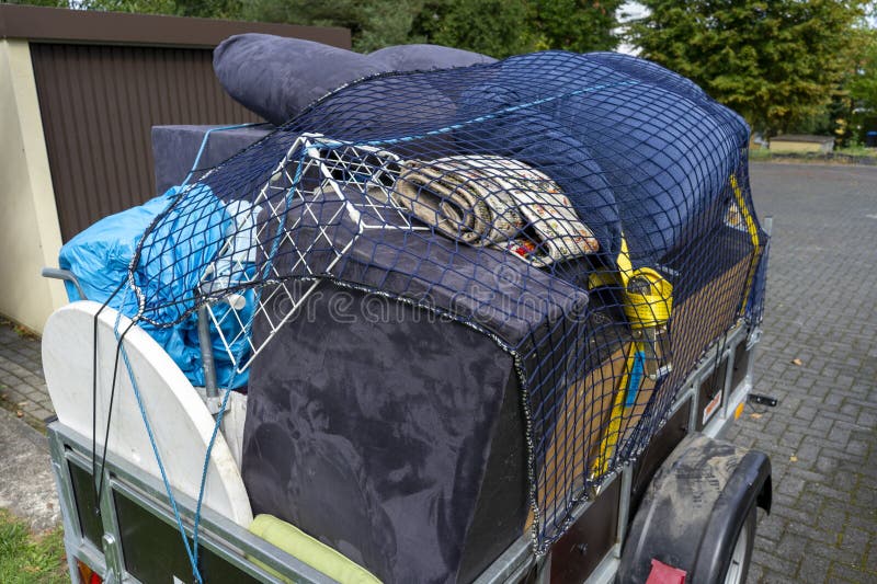 Bulky Waste for the Recycling Center on a Trailer Stock Image - Image ...