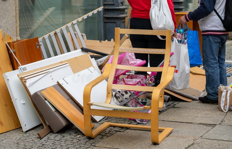 Bulky Waste for Recycling on the Street in the City Stock Photo - Image ...